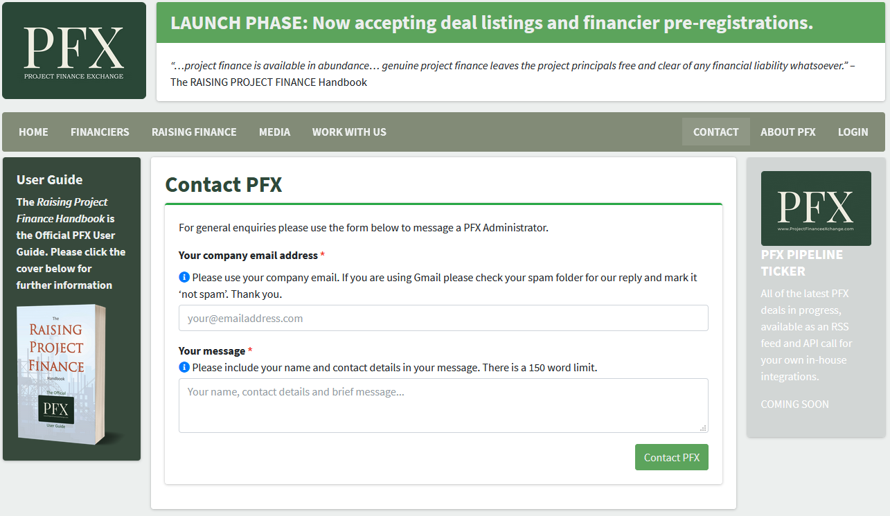 Contact Us - Project Finance Exchange