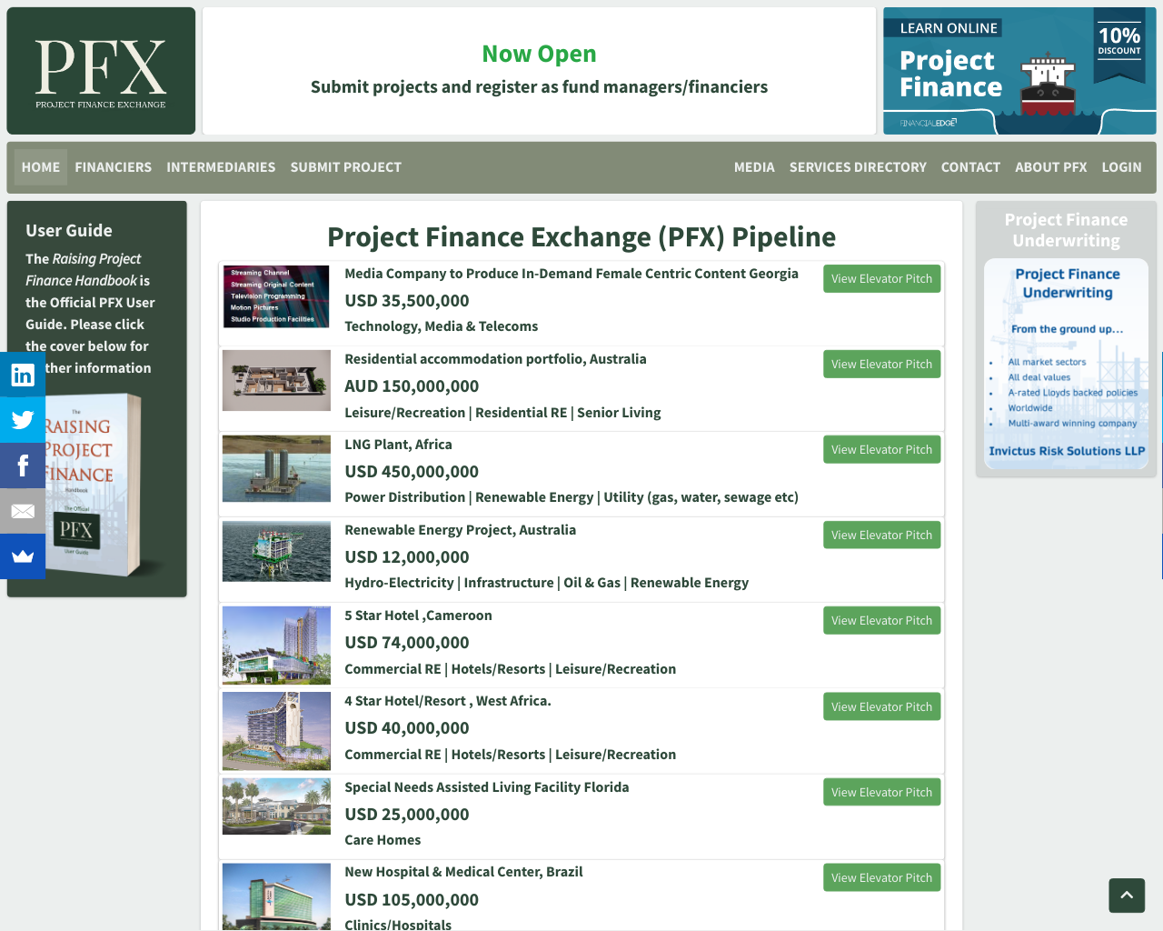 PFX Pipeline - Project Finance Exchange